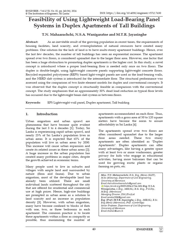 Feasibility of Using Lightweight Load-Bearing Panel | PDF | Concrete ...