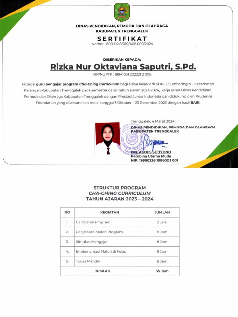 Sertifikat Cha Ching | PDF