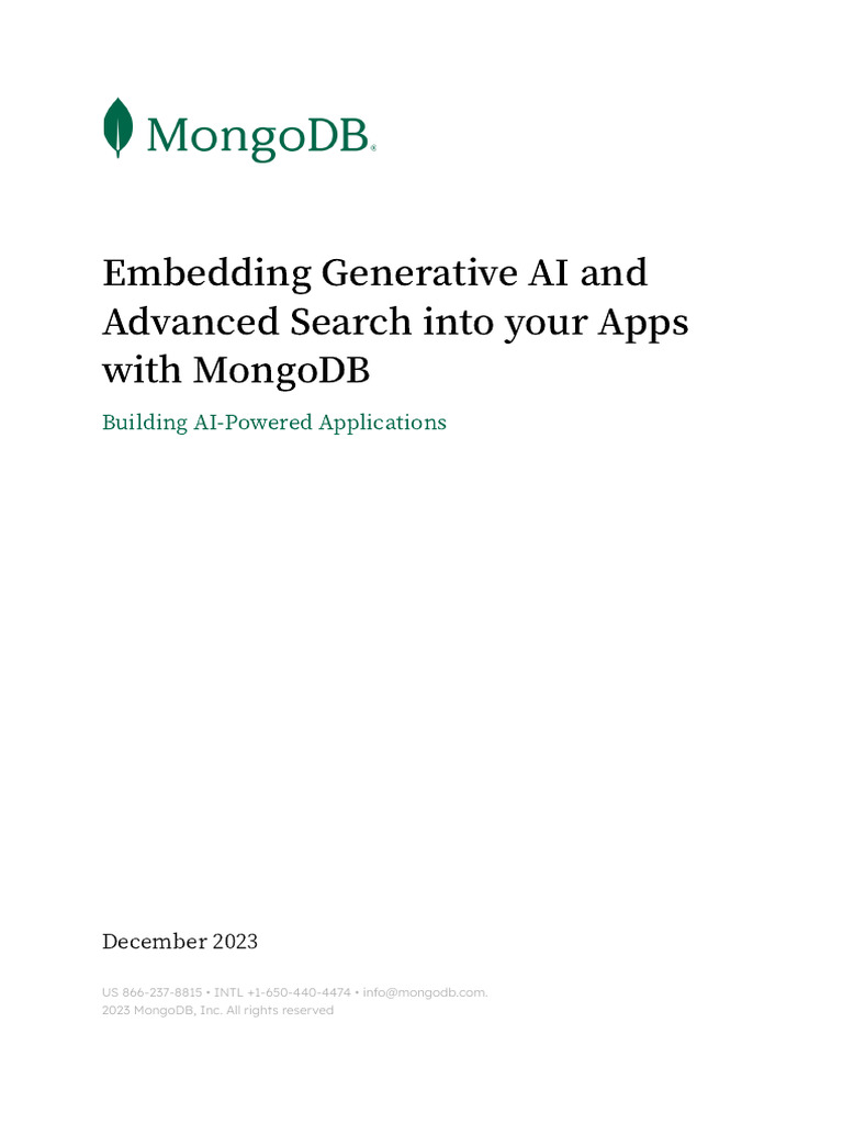 Ljybtwsye0gzyeq9z Embedding GenAI With MongoDB | PDF | Databases | Artificial Intelligence