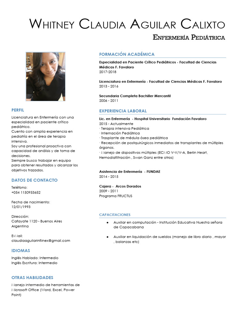 CV Claudia Aguilar | PDF | Cuidado de la salud