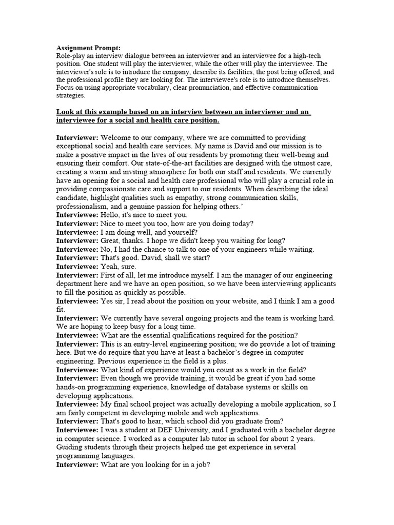 Interview Speaking | Download Free PDF | Job Interview | Learning