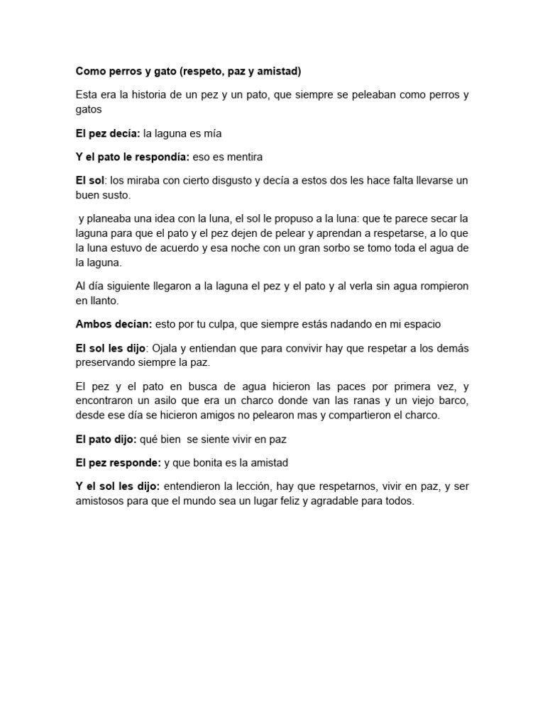 Como Perro y Gato Obra de Teatro | PDF