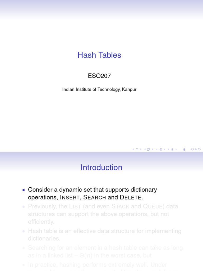 Hash Tables | PDF | Computer Data | Algorithms Hash Tables | PDF | Computer Data | Algorithms