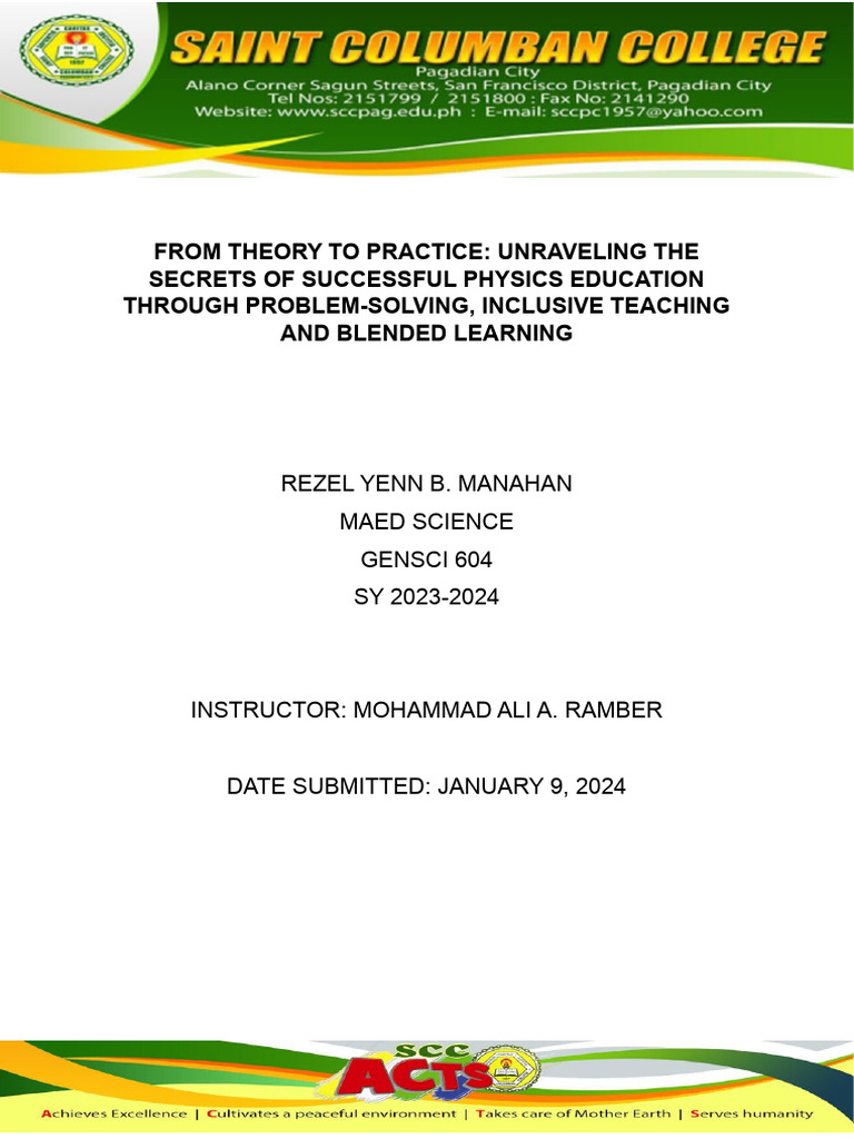 Final Synthesis Paper | PDF | Learning | Inclusion (Education)