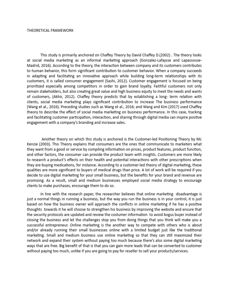 Theoretical Framework | PDF | Digital Marketing | Marketing