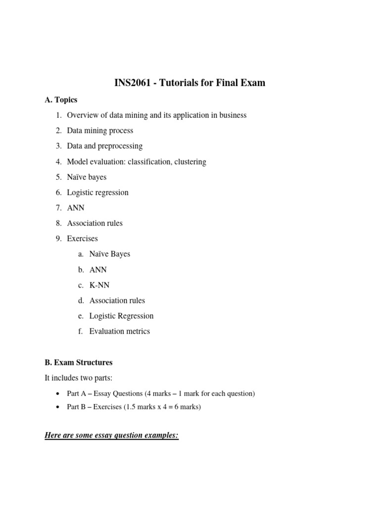 INS2061 - Final Tutorials For Final Exam - May 2024.word | PDF ...