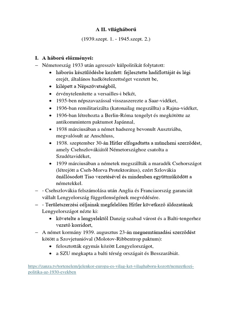 A II. Világháború | PDF