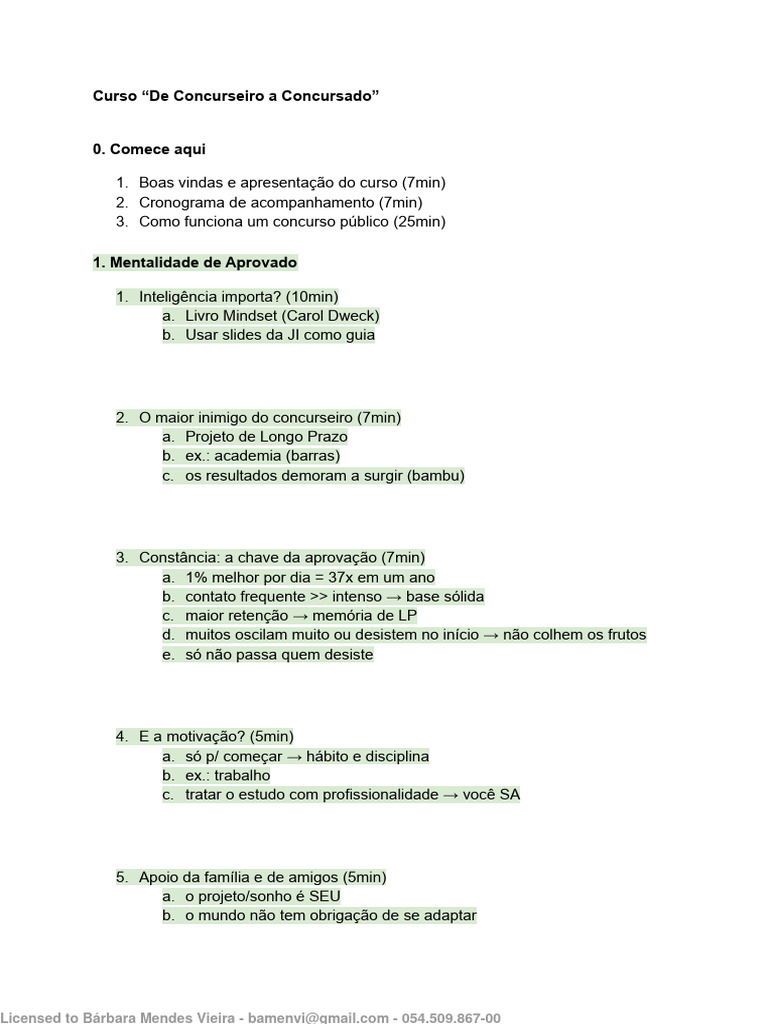 Roteiro+ ++Curso+de+Concurseiro+a+Concursado | PDF