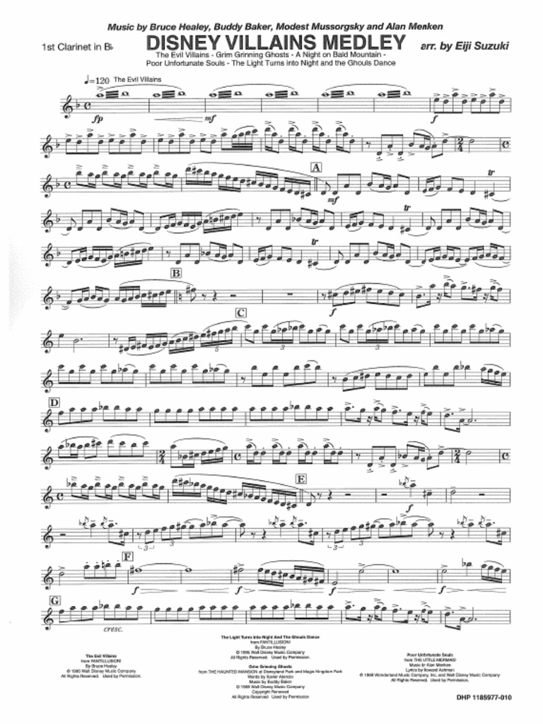 Disney Villains Medley-Bb Clarinet 1 3 | PDF