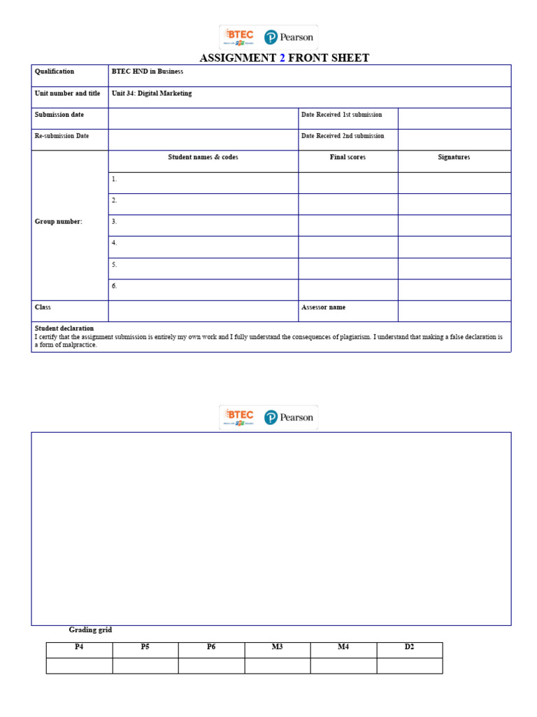 5121 - Assignment 2 Frontsheet - Group | PDF