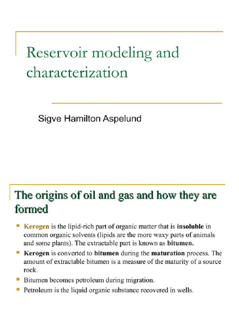 Reservoir Modelling & Characterisation | PDF