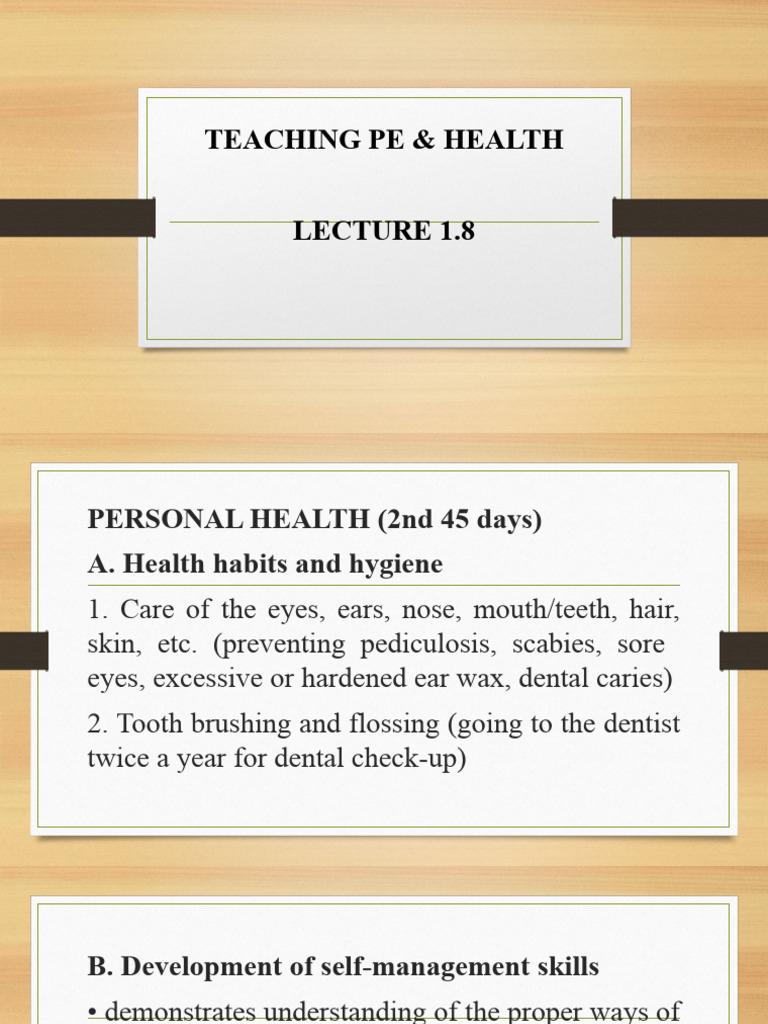 Pe & Health 1.8 | PDF | Hygiene | Infection