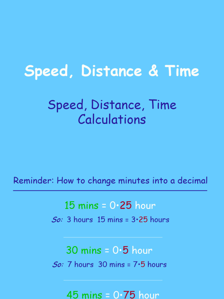 Calculating speed time and distance | PDF | Speed | Metrology