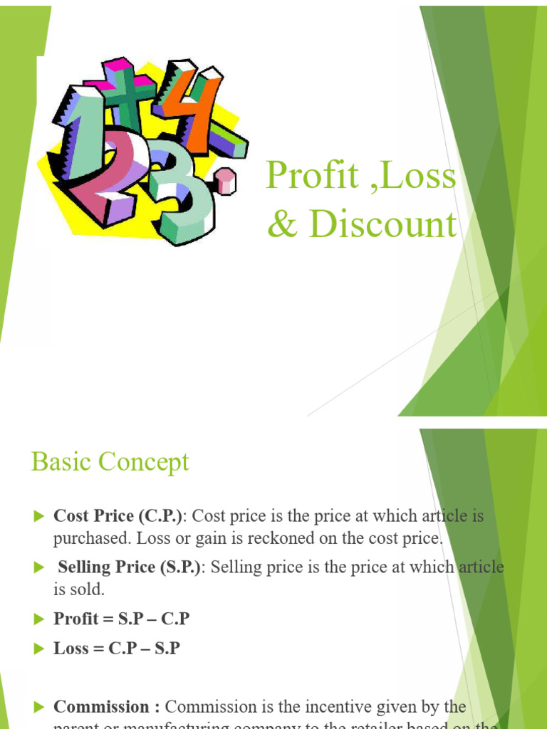 Profit, Loss & Discount Concepts | PDF | Discounting | Profit (Economics)