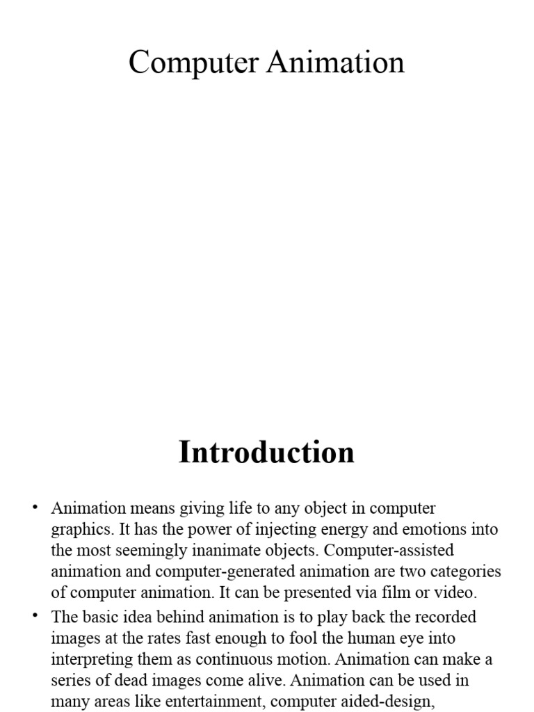 Ch. 09 Computer Animation | PDF | Computer Animation | Animation