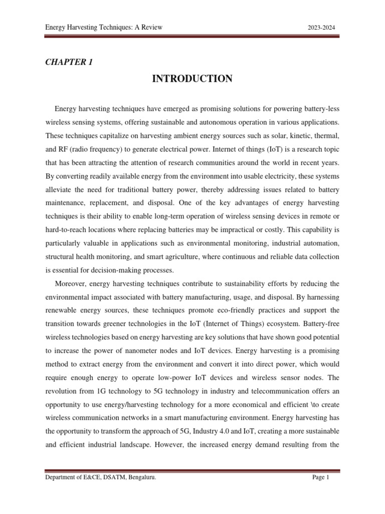 Seminar Report Template Final30 | PDF | Energy Harvesting | Internet Of ...