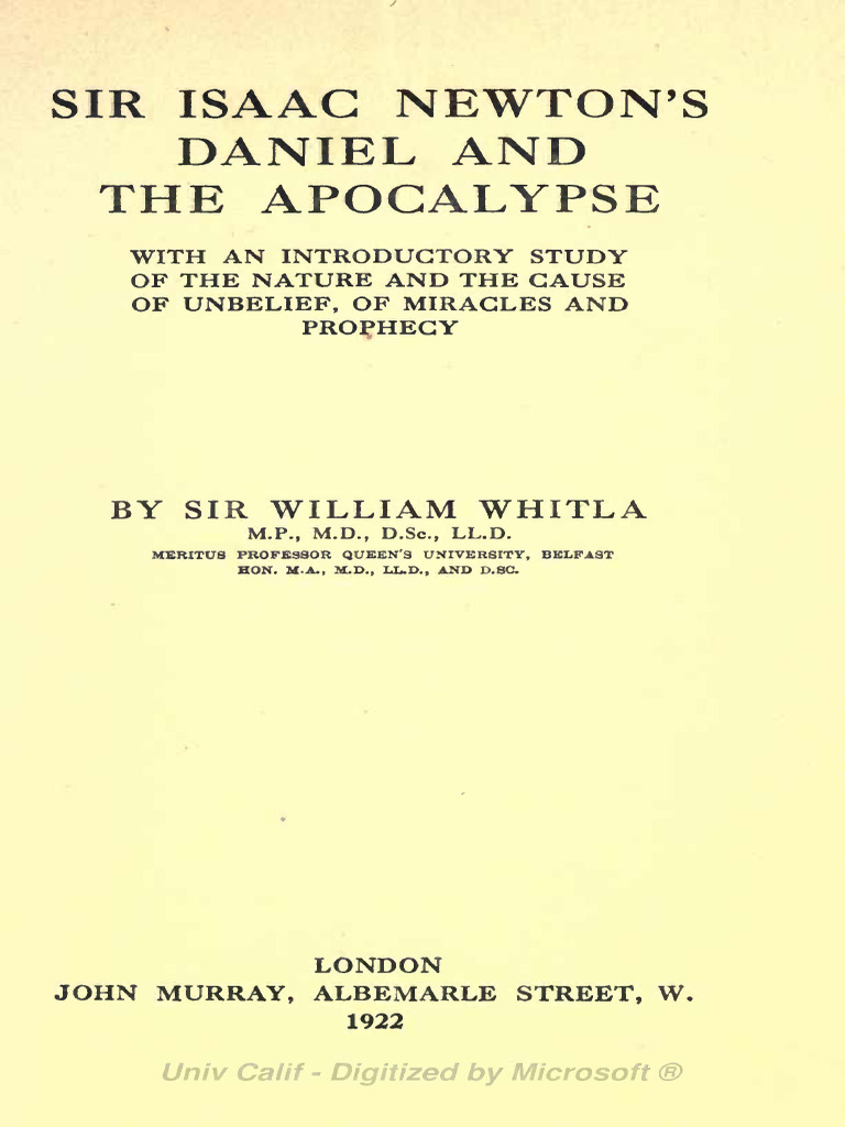 Newton's Insights on Daniel Prophecies | PDF | Book Of Daniel | Miracle
