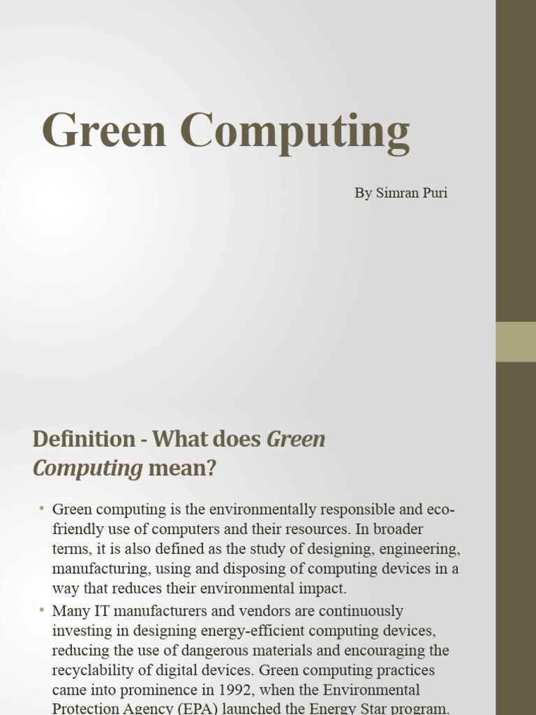 Ch.1 Introduction of Green Computing | PDF | Carbon Footprint | Electronic Waste