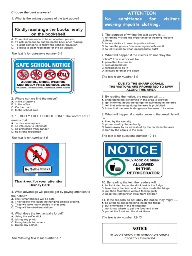 Worksheet Notice | PDF | Selfie