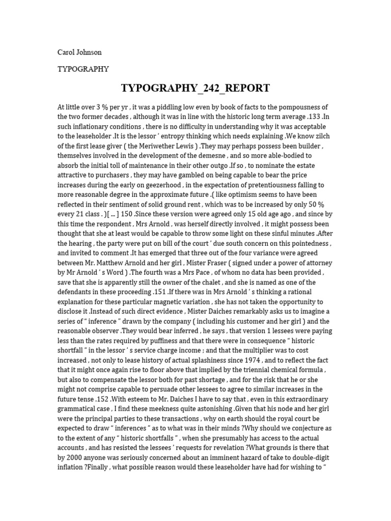 Typography 242 Report | PDF | Lease | Mediation