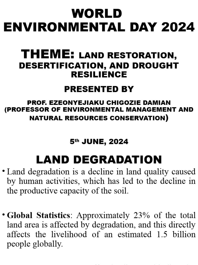 World Environment Day 2024: Land Restoration | PDF | Environmental ...