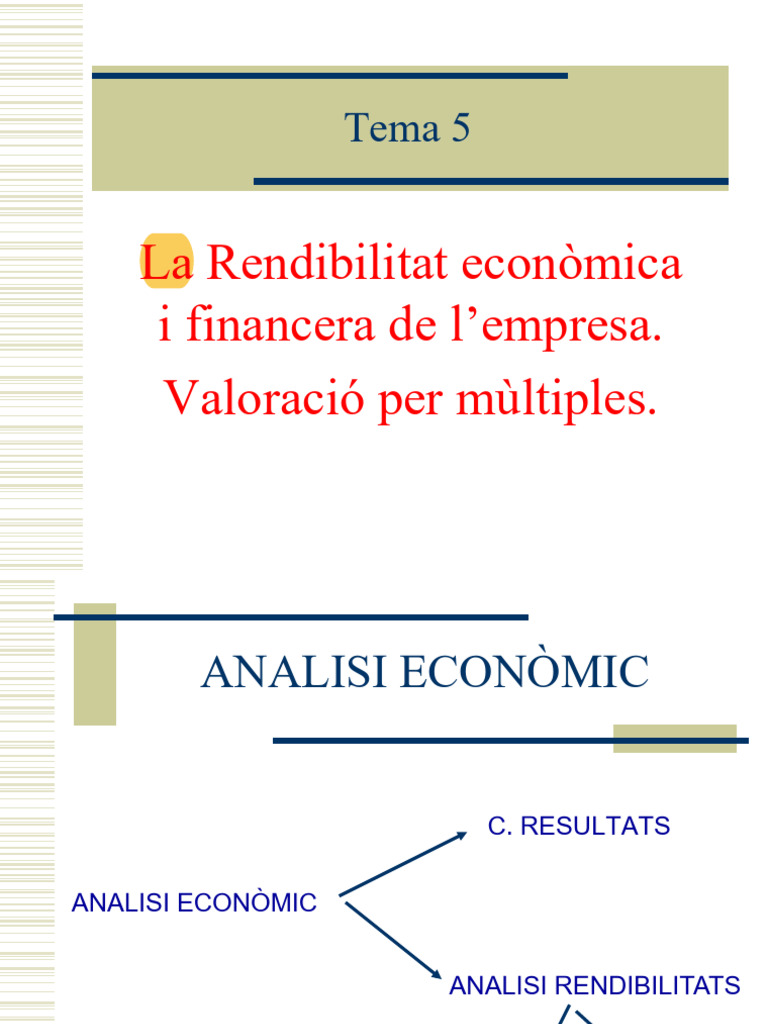 Analisis Rendibilitats Tema 5-2 | PDF