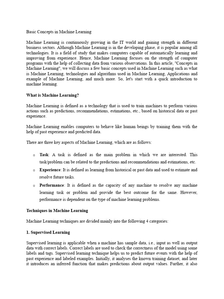Unit 1 Machine Learning Notes | PDF | Machine Learning | Regression ...
