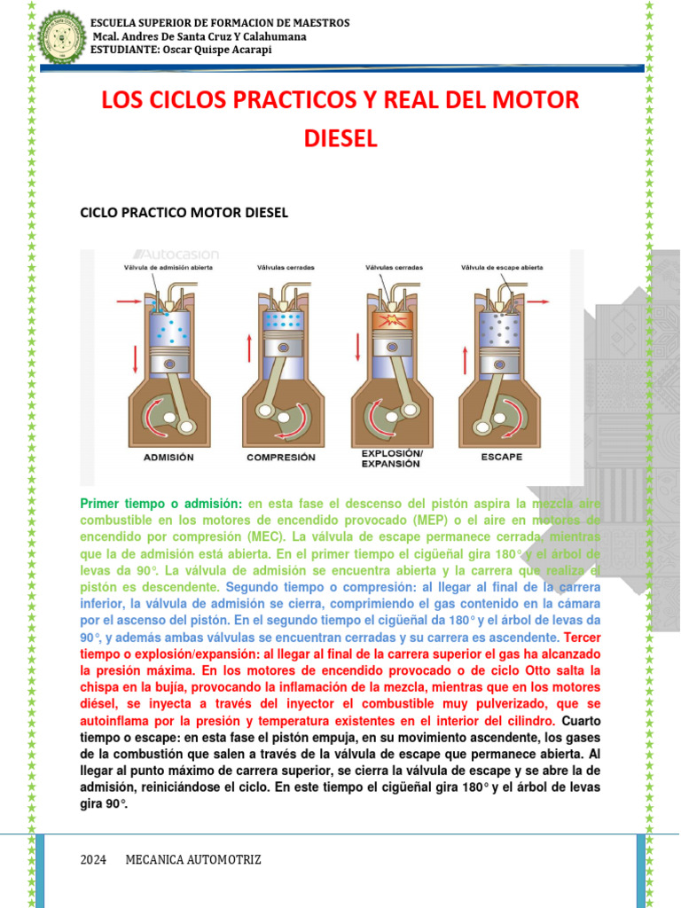 CICLOS DIESEL | PDF | Motor diesel | Tecnología de vehículos