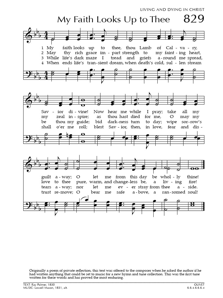 829-My Faith Looks Up To Thee | PDF | Hymns