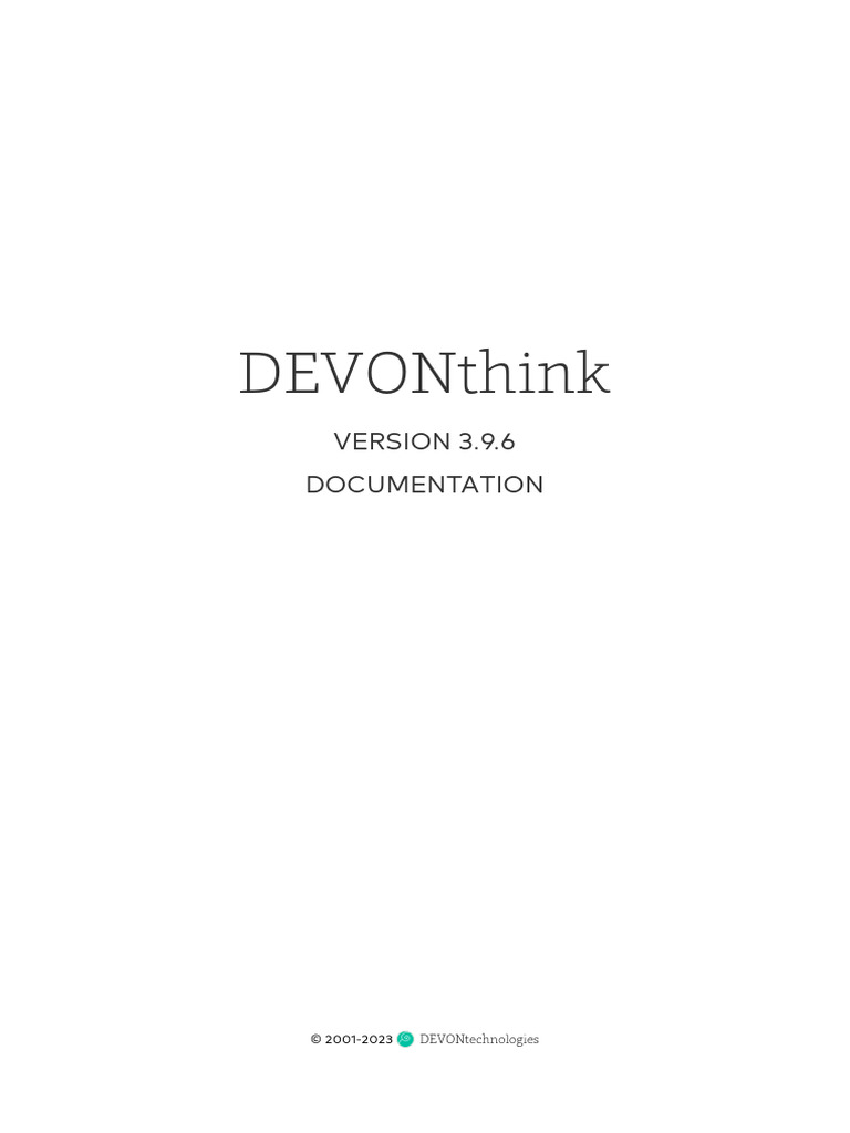 DEVONthink Manual | Download Free PDF | Tag (Metadata) | Databases
