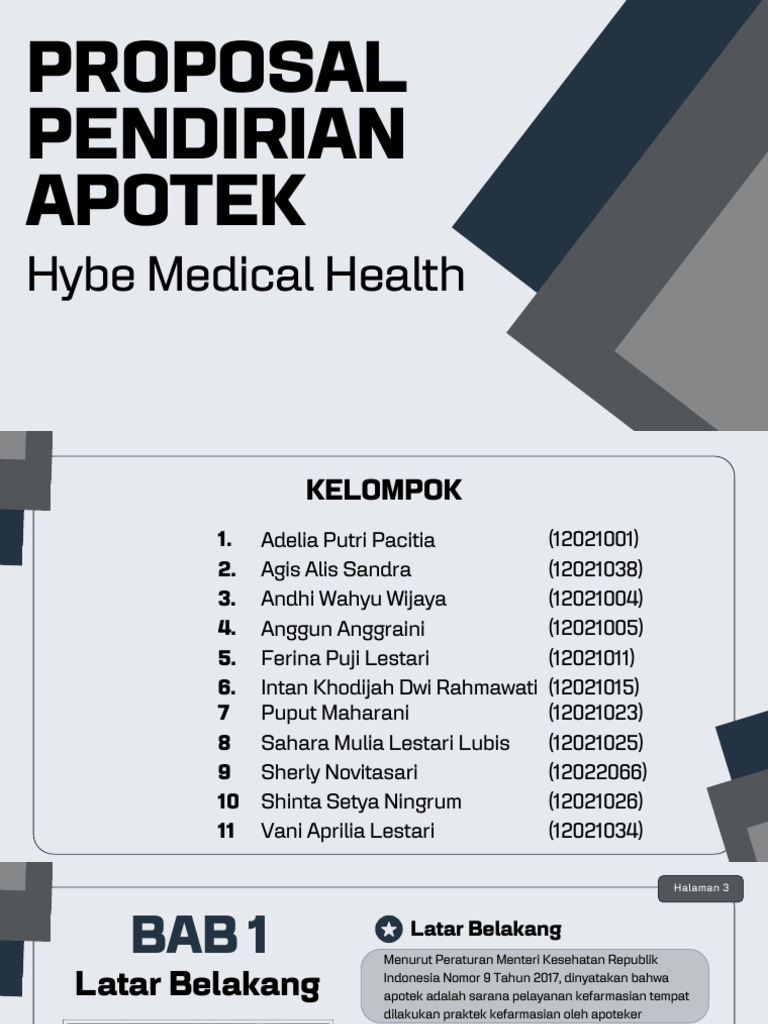Kelompok - Proposal Pendirian Apotek PDF | PDF | Kesehatan Holistik