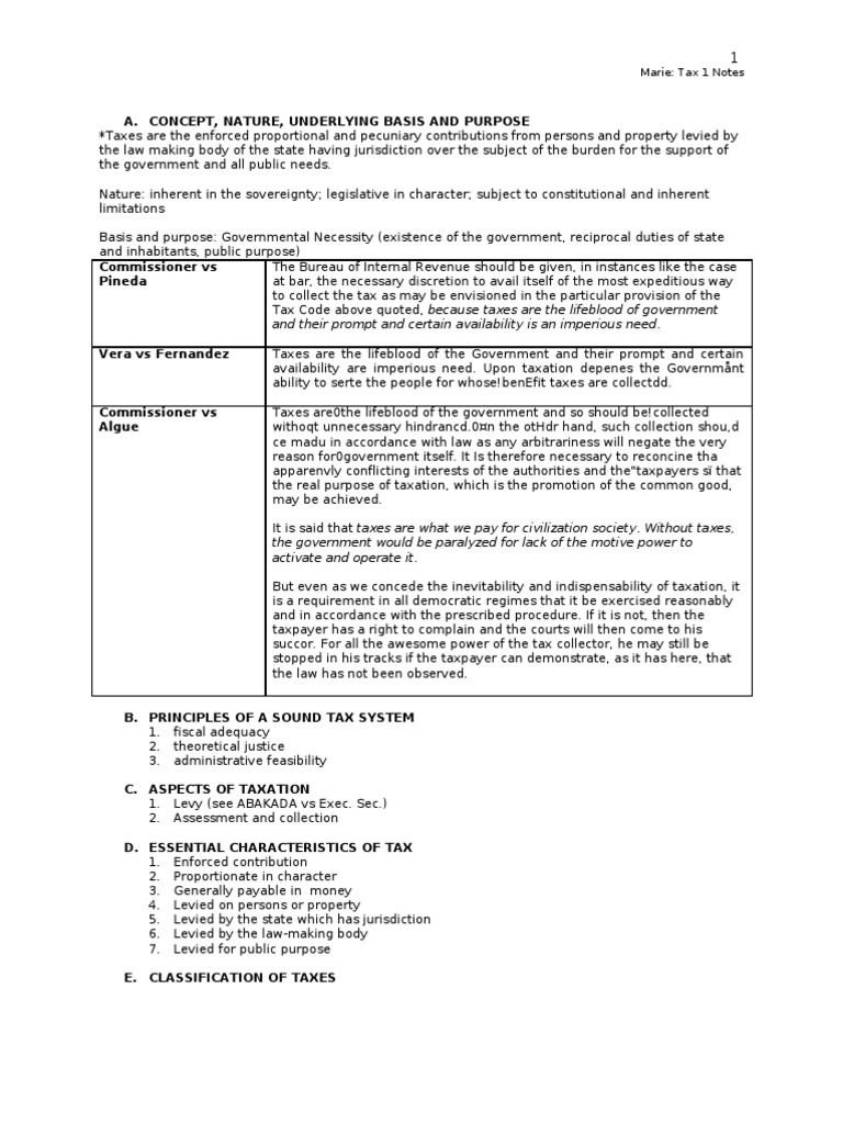 TAX Reviewer Part1 | PDF | Ex Post Facto Law | Taxes