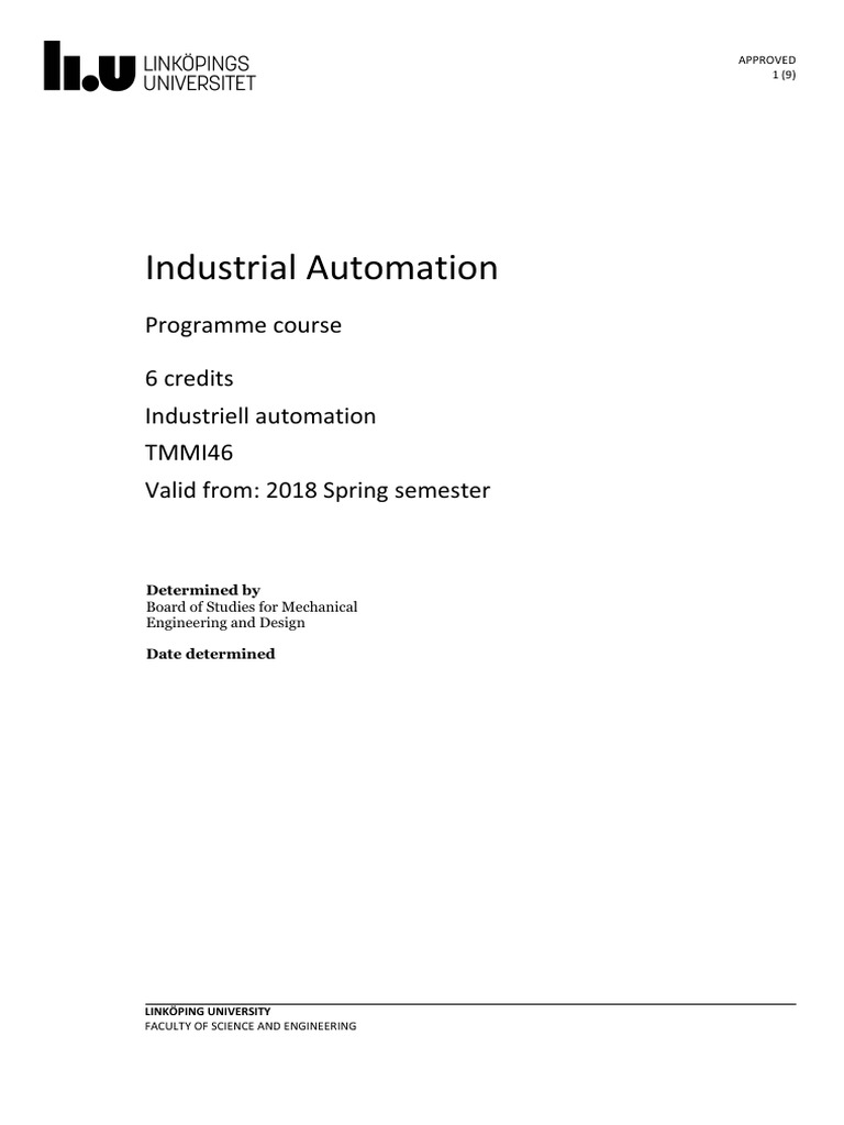 Syllabus Industrial Automation Pdf Automation Programmable Logic