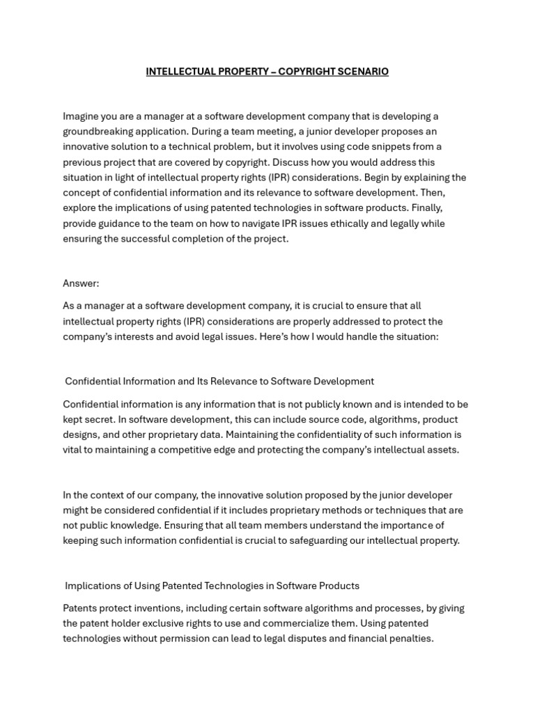 Intellectual Property - Copywriting Scenario | PDF | Intellectual ...