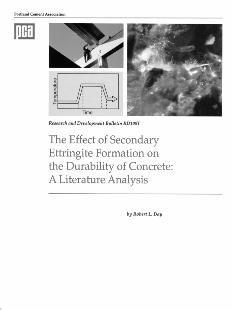 Secondary Ettringite in Concrete Analysis | PDF | Concrete | Cement