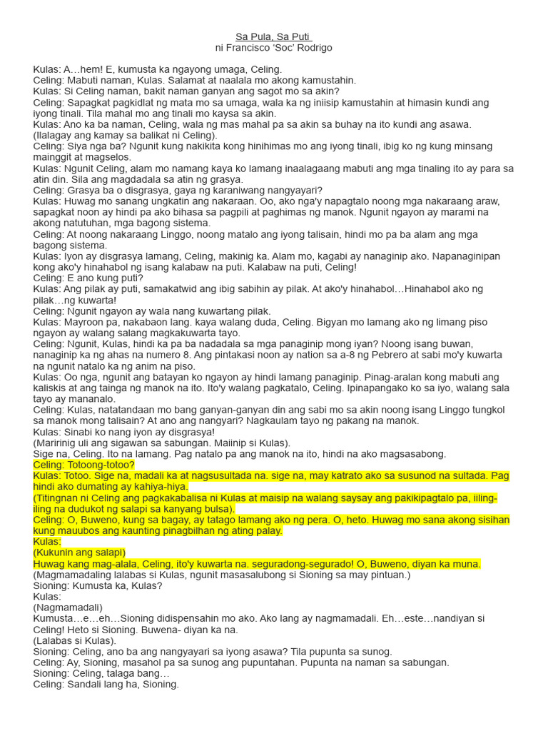 Sa Pula, Sa Puti - Francisco Rodrigo | PDF