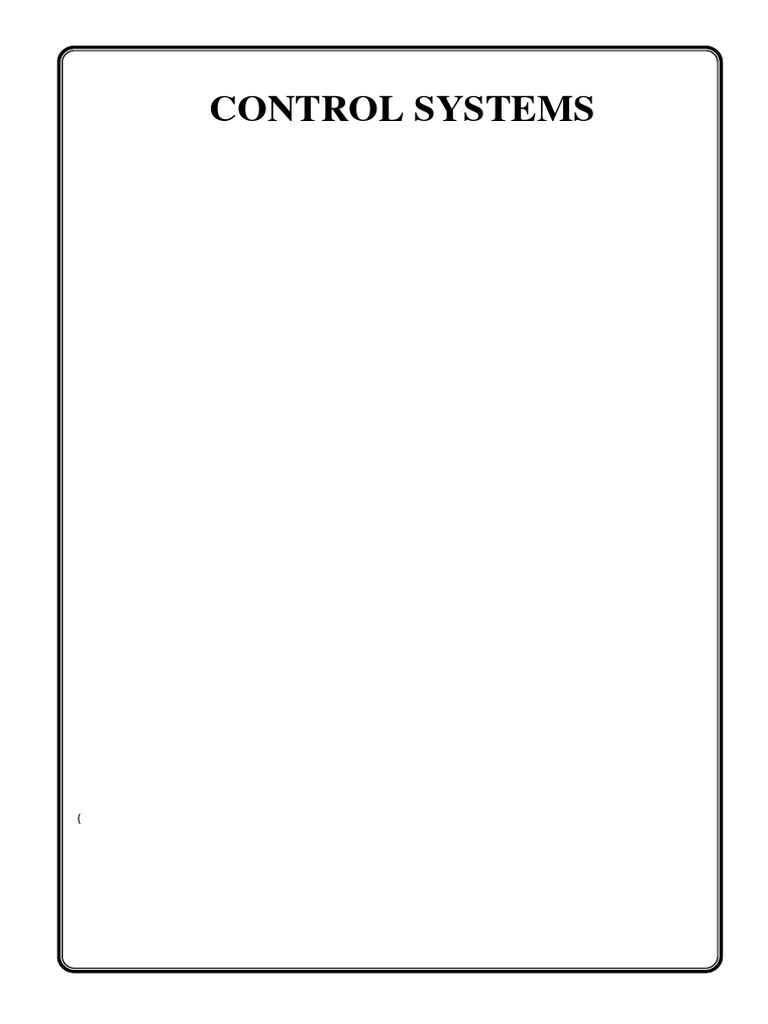 Control Systems Module 1 To 5 | PDF | Control Theory | Feedback