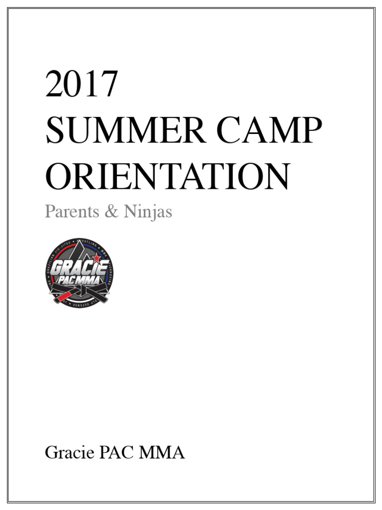 2017 Summer Camp Orientation Welcome Packet Signed Slips | PDF | First ...