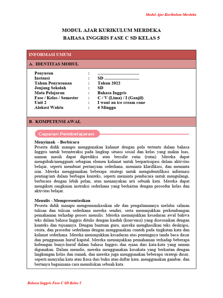 Modul Ajar Unit 2 | PDF
