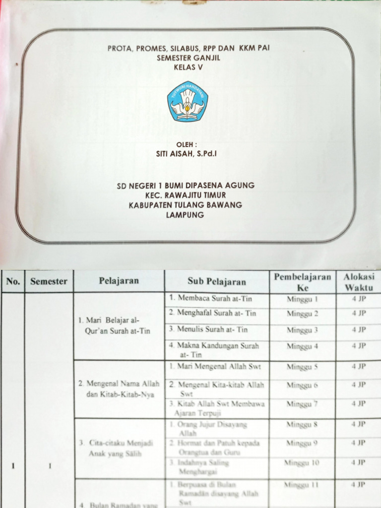 prota Promes silabus dan RPP Pai kelas 5 (1) | PDF