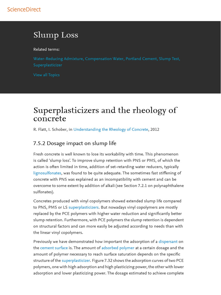 Understanding Concrete Slump Loss | PDF | Concrete | Adsorption