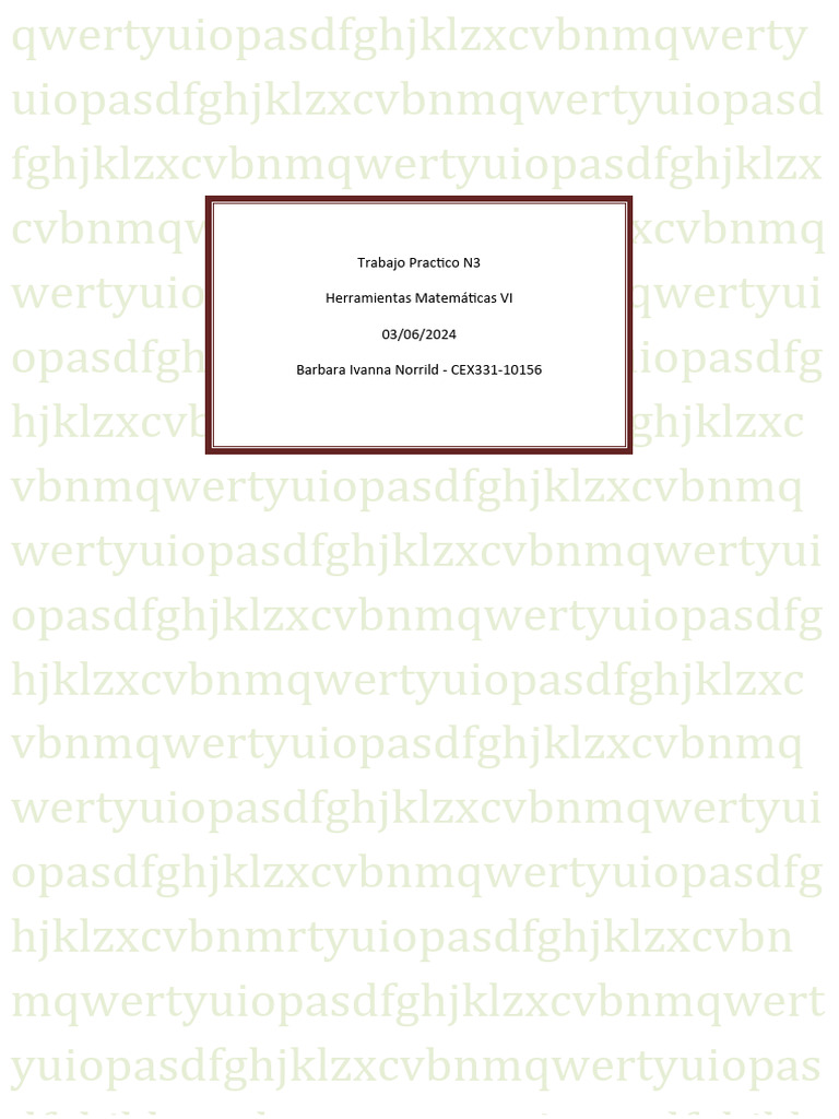 TP3 - Matematica Vi | PDF | Matemáticas Aplicadas