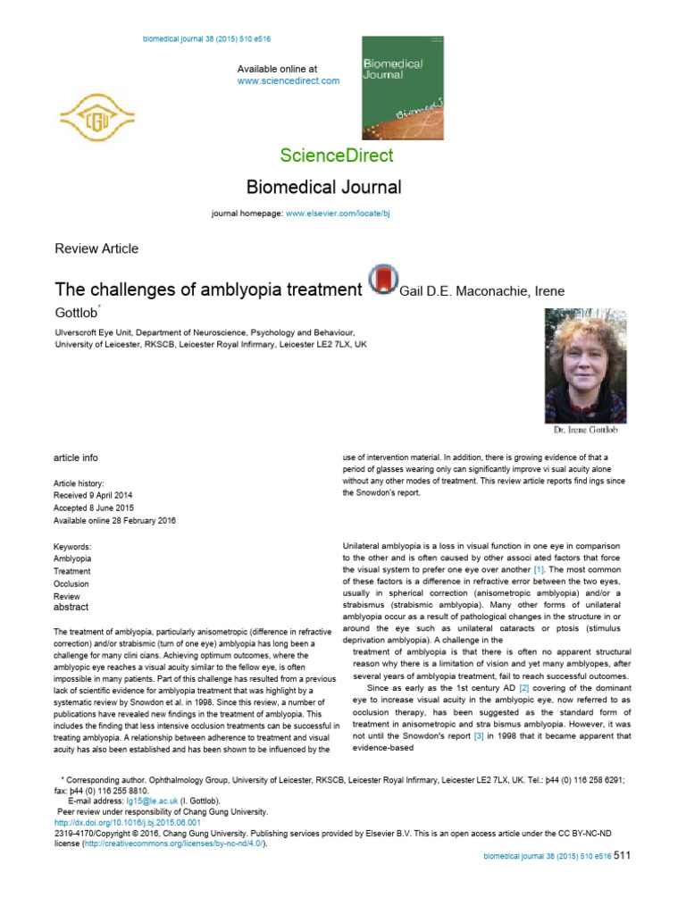 8 The Challenges Of Amblyopia Treatment Pdf Ophthalmology