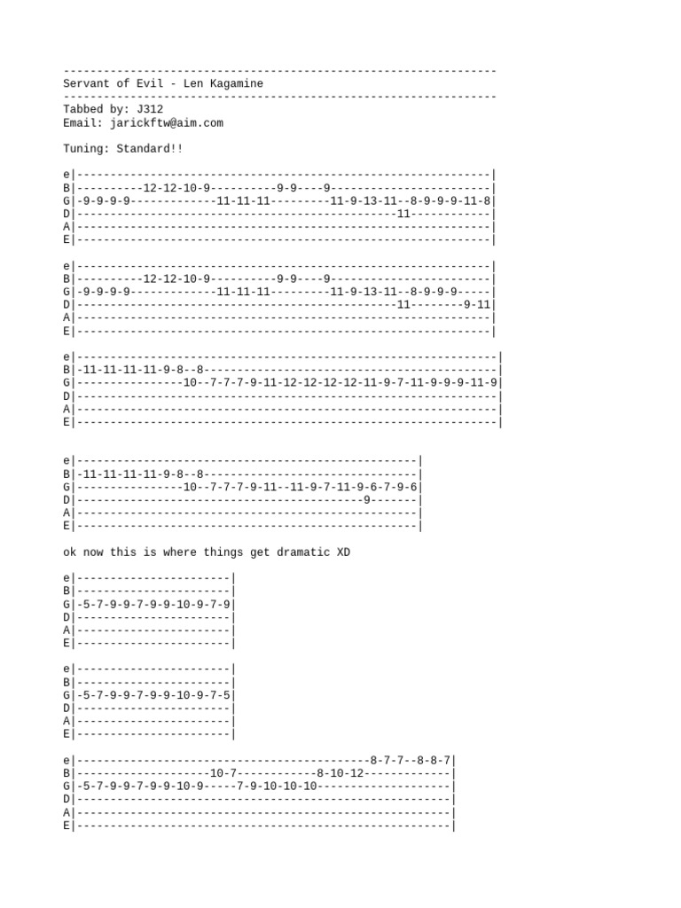 Servant of Evil Guitar Tab!! | PDF