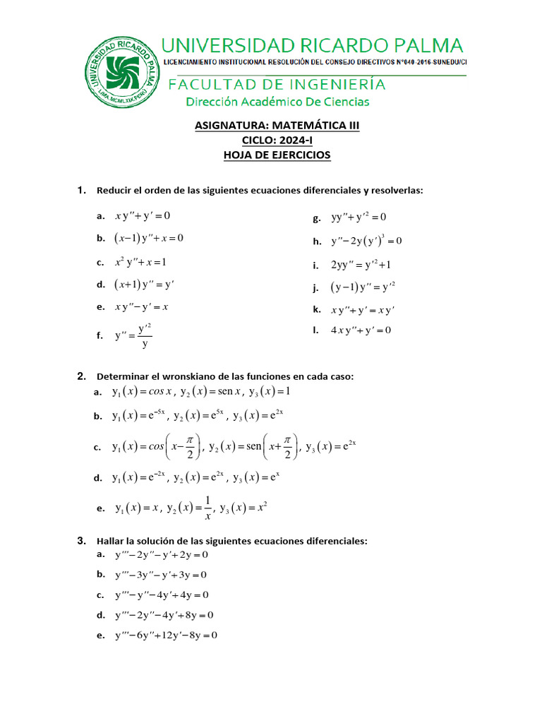 Hoja de Ejercicios - 7, 8 y 9 | PDF | Ecuaciones | Mecánica