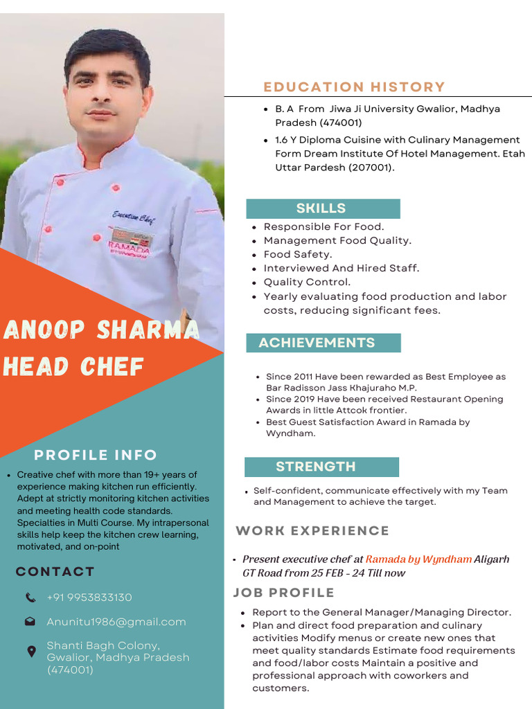 Anoop Sharma | PDF | Chef | Kitchen