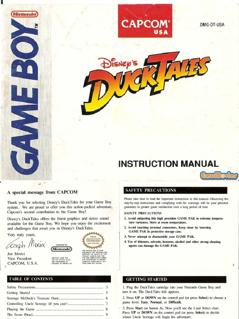 Duck-Tales-Game-Manual | PDF