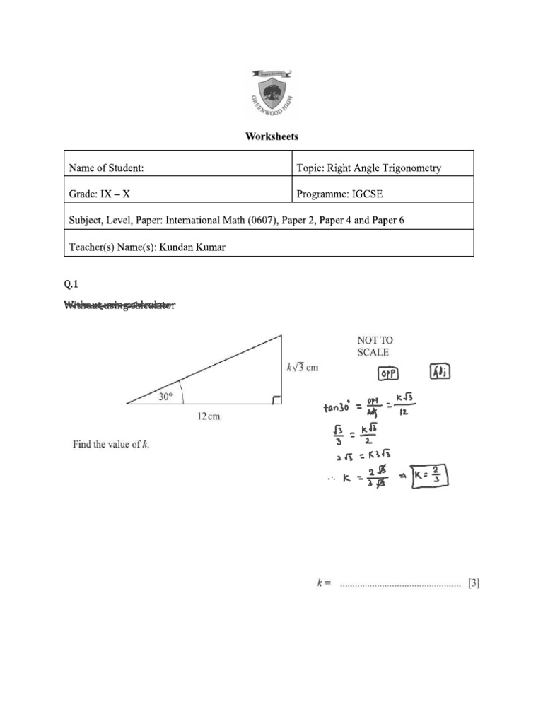 Day 1 (Basic Trigonometry) | PDF Day 1 (Basic Trigonometry) | PDF