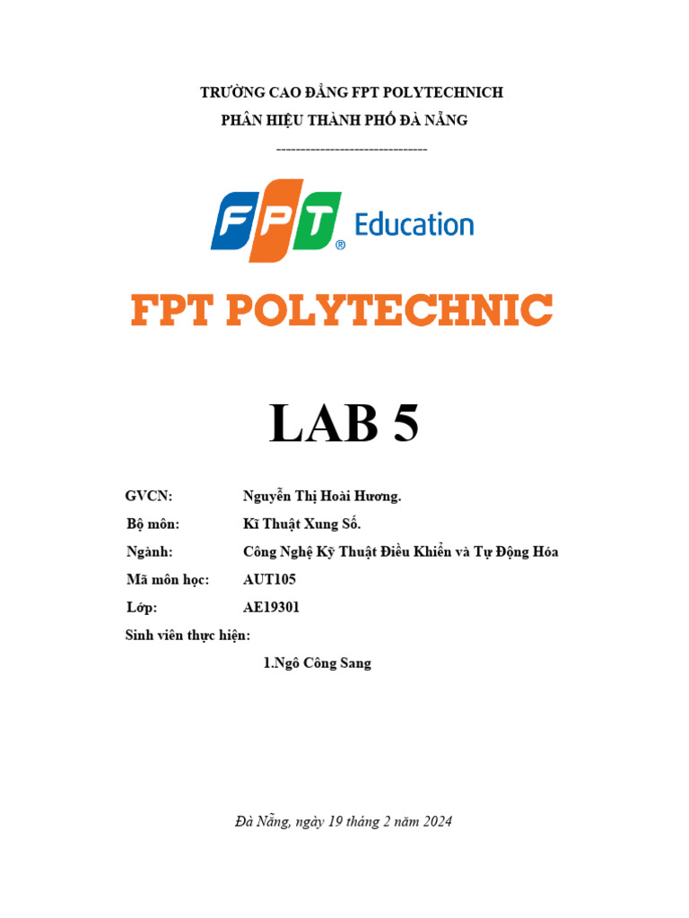 Aut105 - Lab5 - Ngô Công Sang - PD10130 | PDF