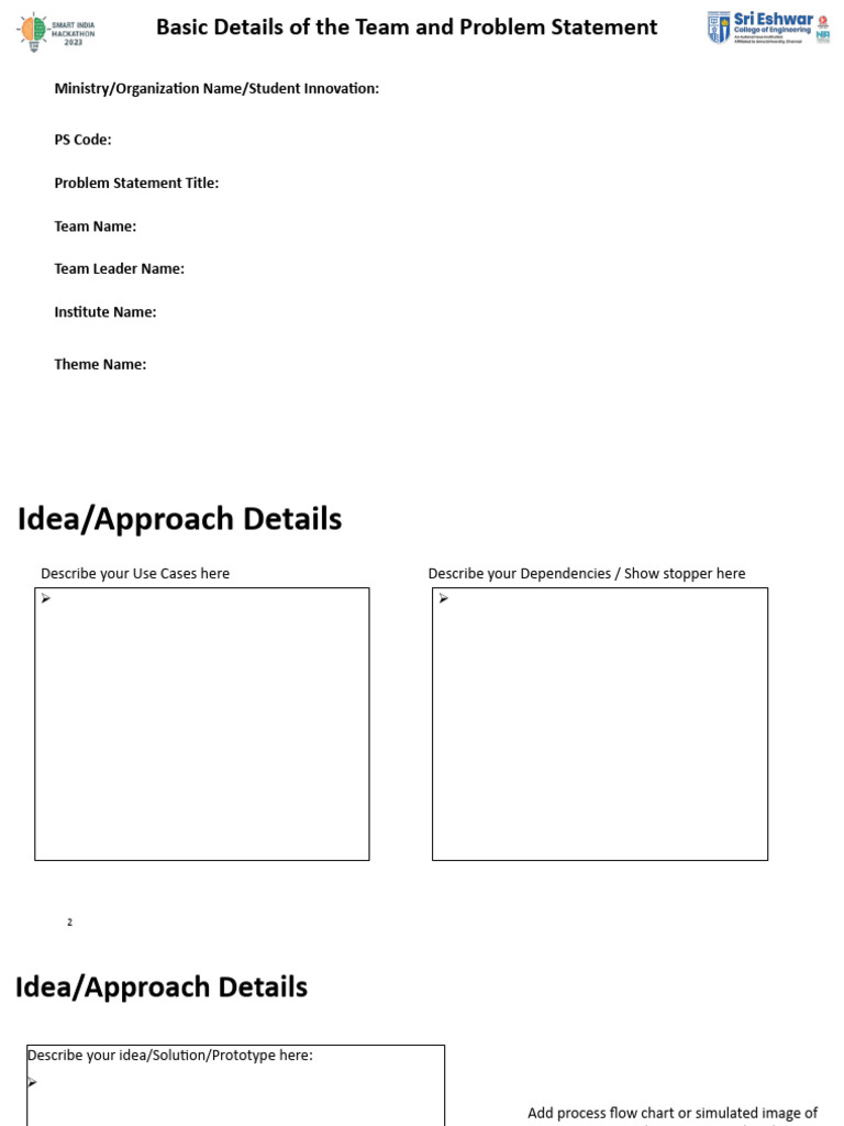 SIH 2023 Team Submission Template | PDF